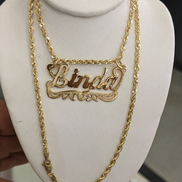 Unbrand | Jewelry | Kt Real Gold Custom Name Plate | Poshmark